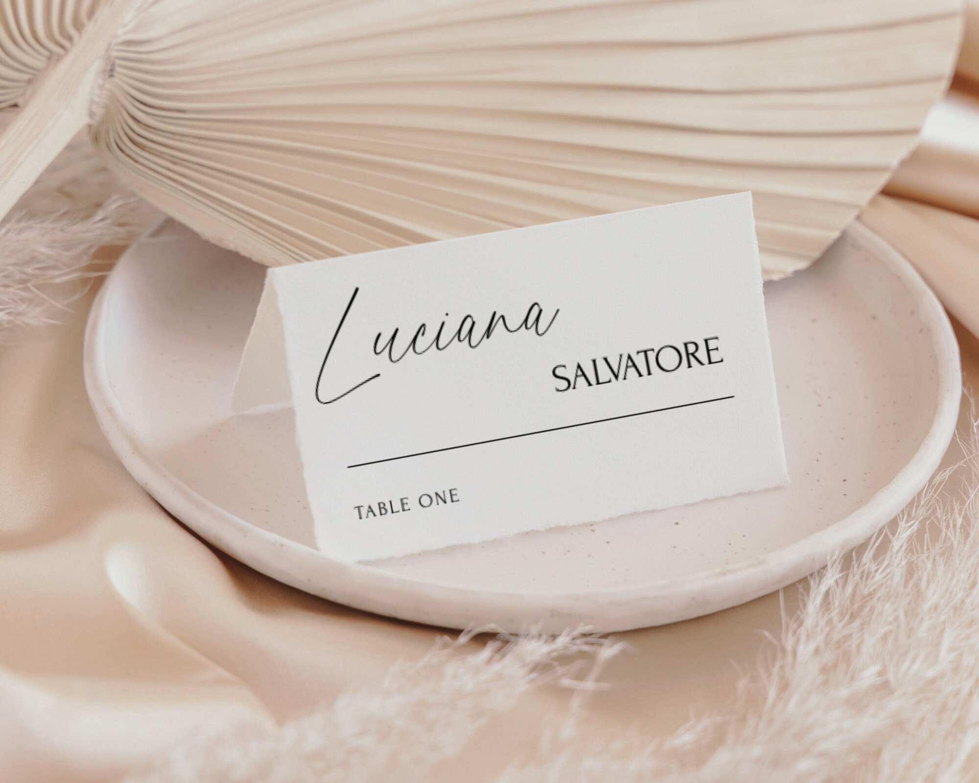 Name Card Template, Minimalist Place Card Template, Printable Name ...