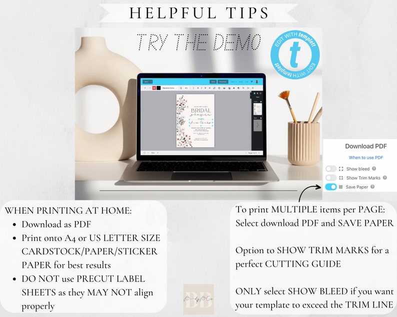 Name Card Template, Minimalist Place Card Template, Printable Name ...