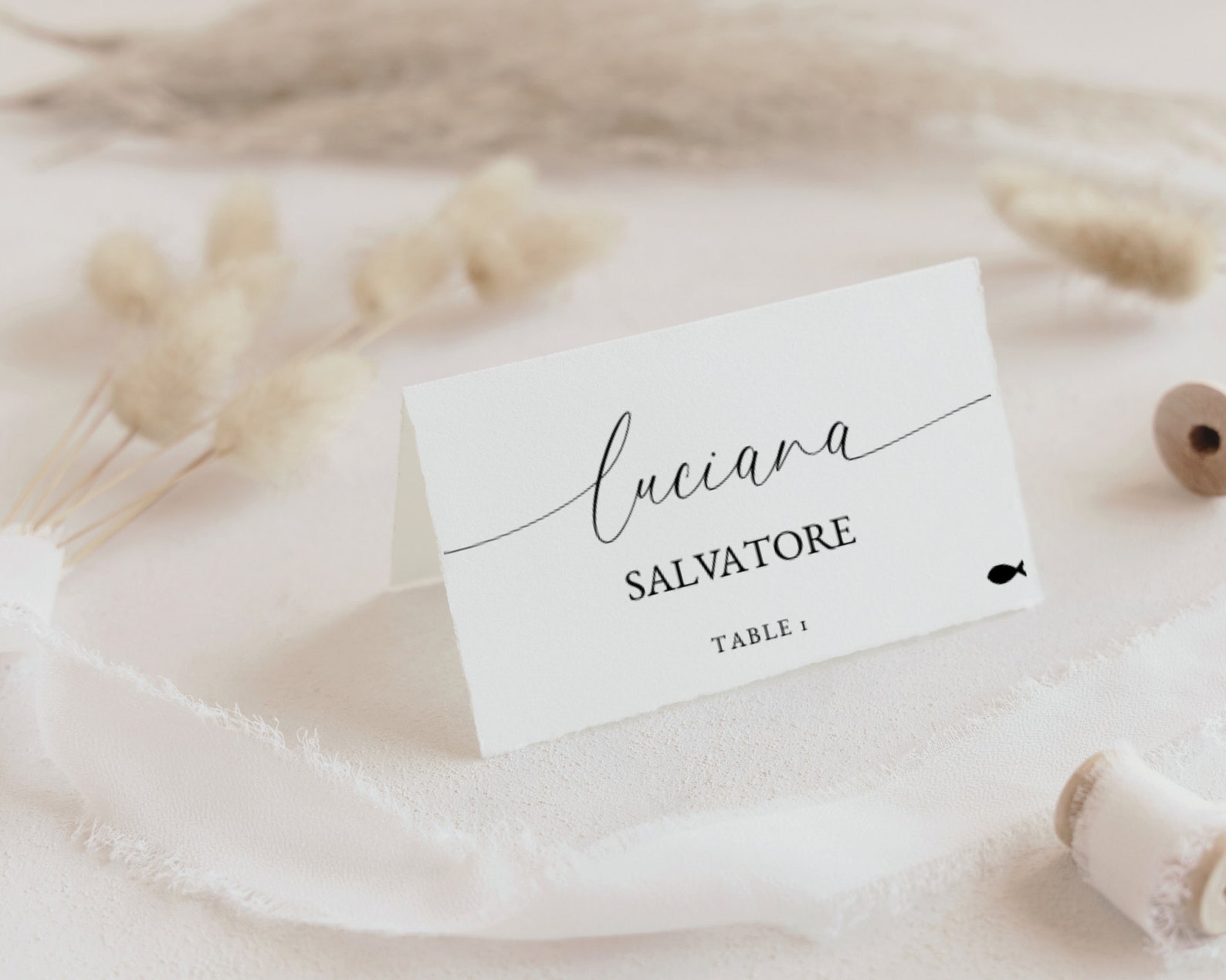 Name Card Template, Minimalist Place Card Template, Printable Name ...