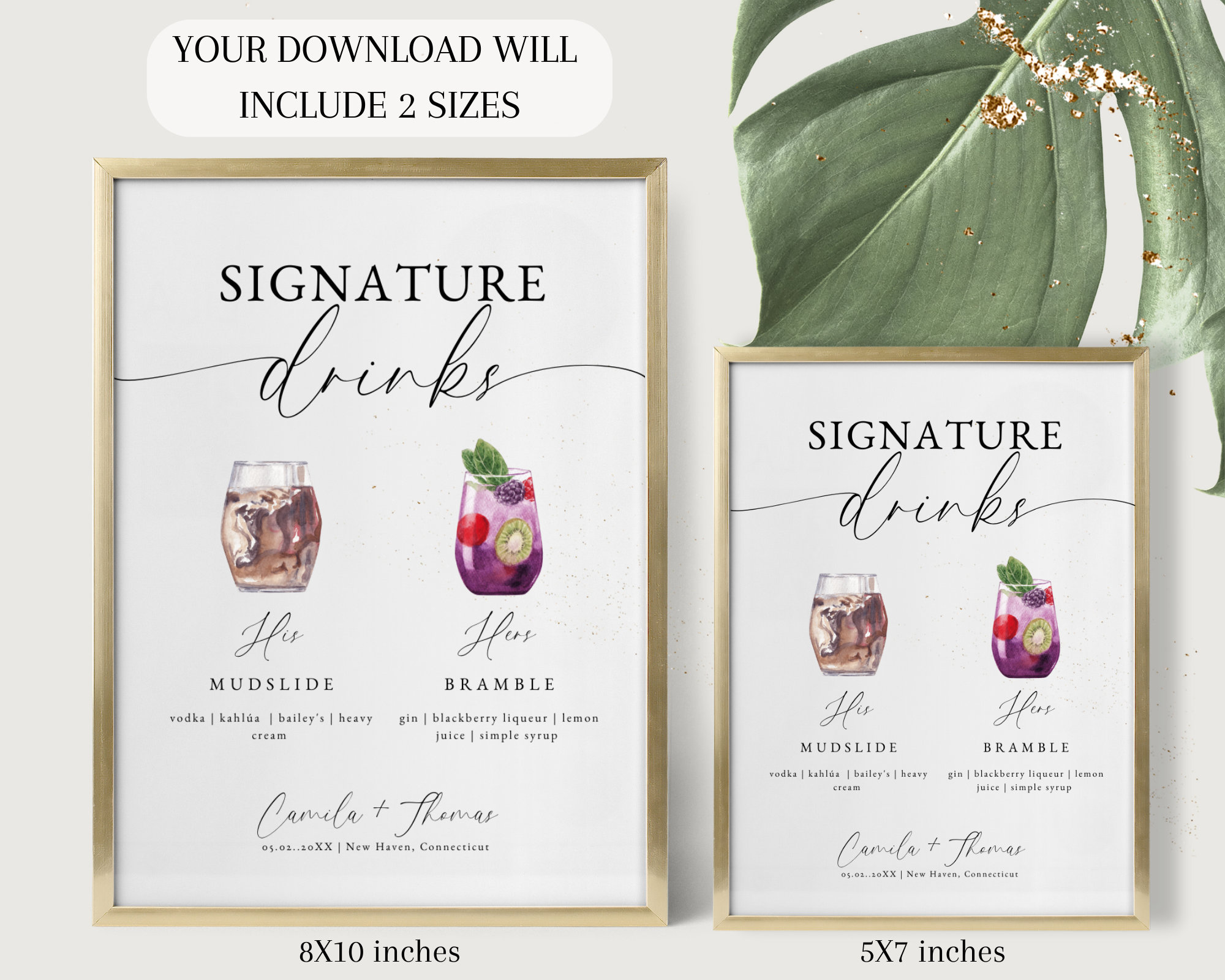 Sign Template, Signature Drink Template, Signature Drink Printable ...