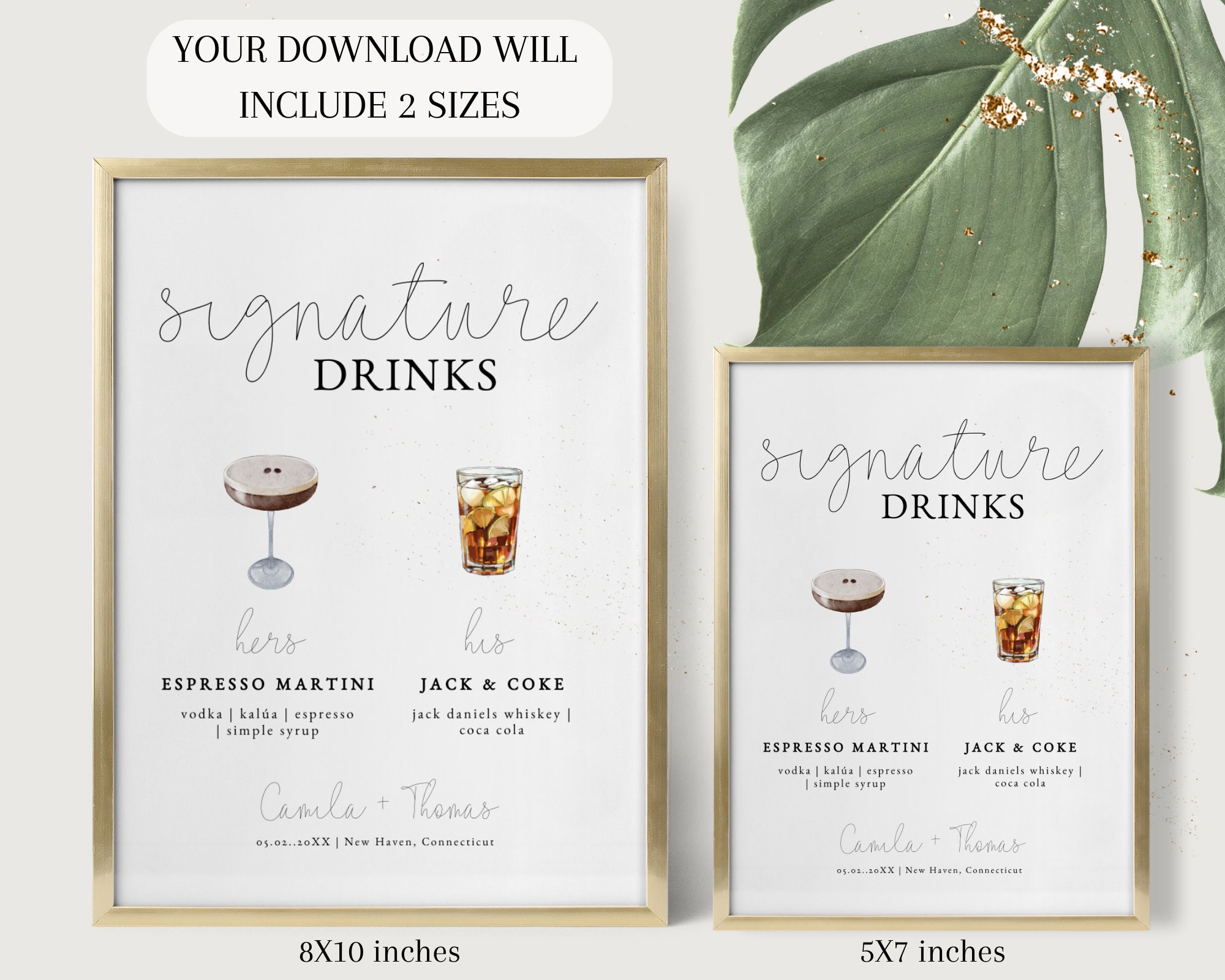 Sign Template, Signature Drink Template, Signature Drink Printable ...