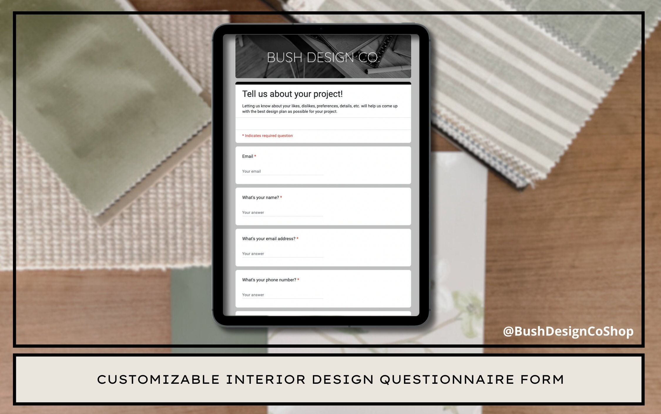 Customizable Interior Design New Client Intake Questionnaire Google ...