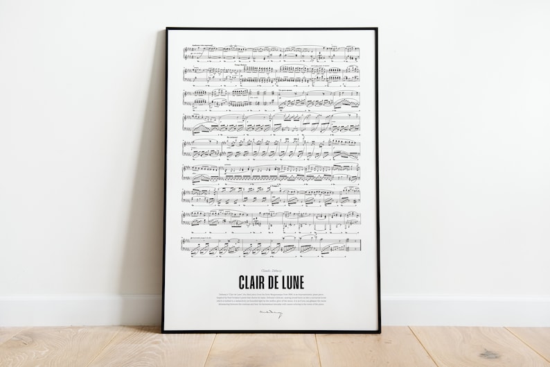 Debussy - Claire De Lune Poster FULL SCORE Claude Debussy - Digital ...