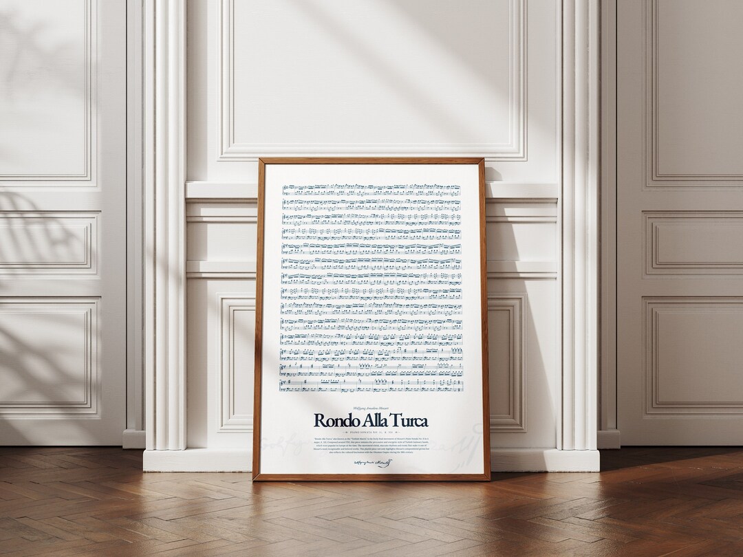 Mozart Turkish March Poster - Full Score - "rondo Alla Turca" by ...