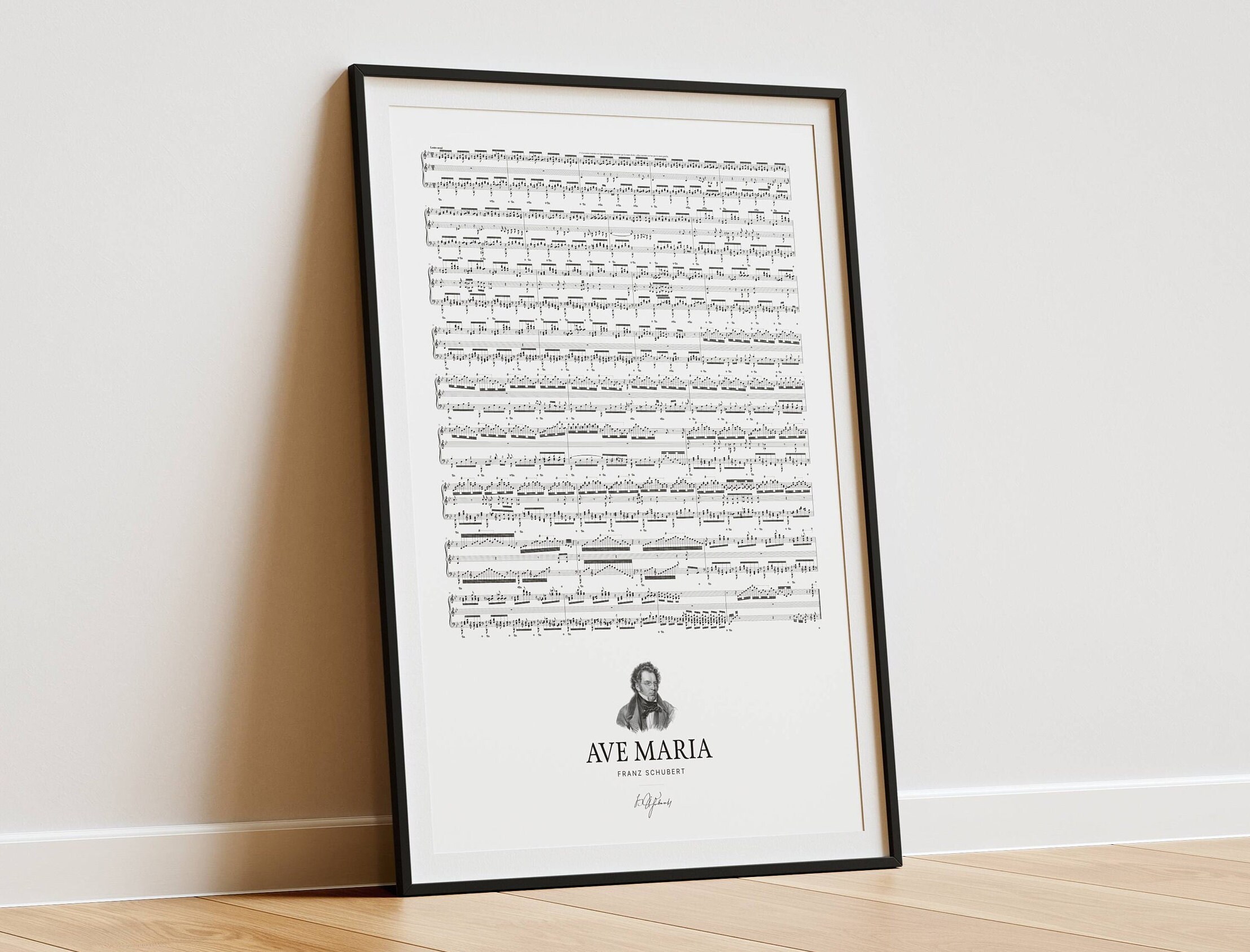 Ave Maria Franz Schubert Poster of Full Musical Score - Etsy