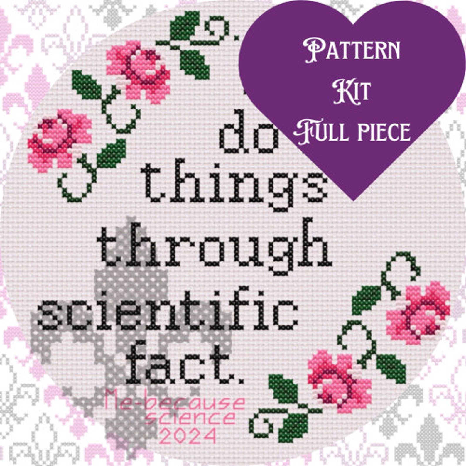 Because Science Cross Stitch Pattern Kits Decoration Completed Piece ...