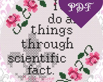 Because Science Cross Stitch Pattern Kits Decoration Completed Piece ...