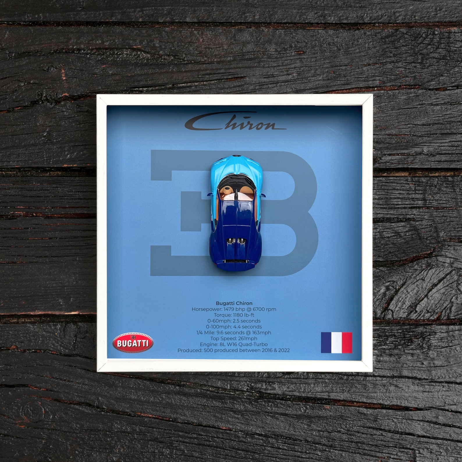 Bugatti Chiron Blue 3D Shadow Box Framed Gift Car - Etsy