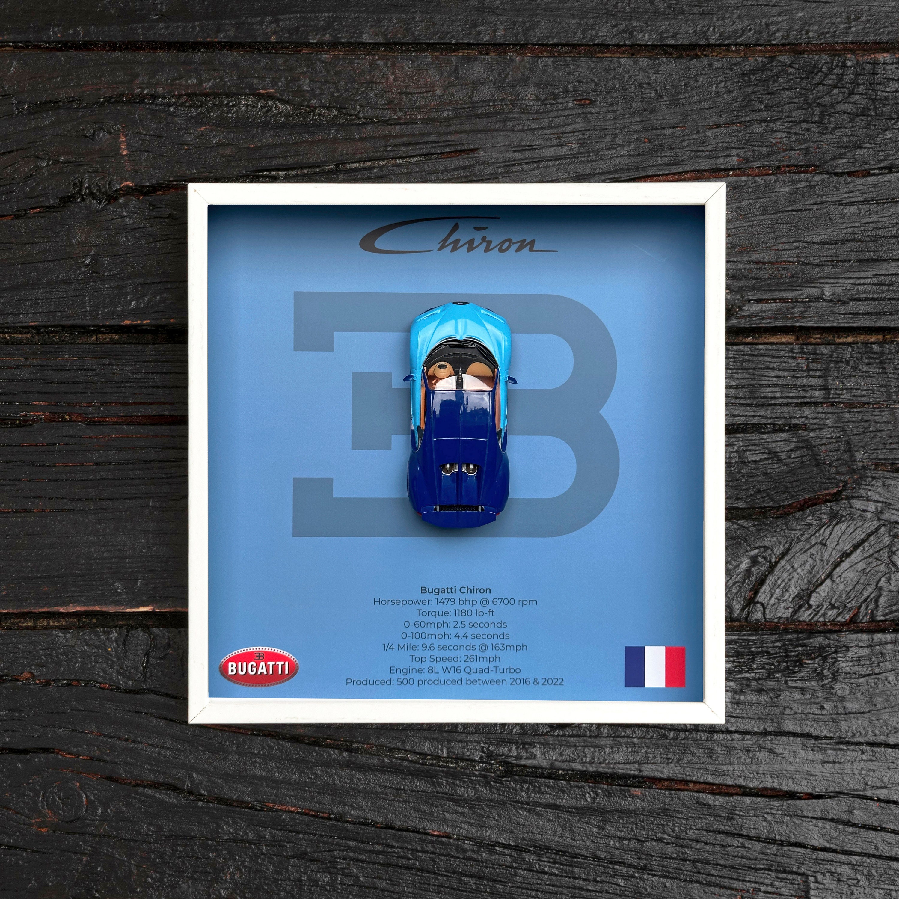 Bugatti Chiron Blue 3D Shadow Box Framed Gift Car - Etsy