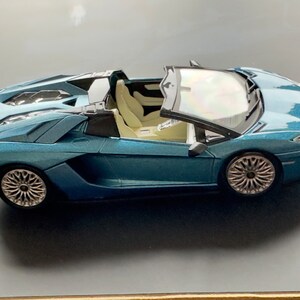 Lamborghini Aventador S Roadster Blue 3D Shadow Box Framed Gift Car ...