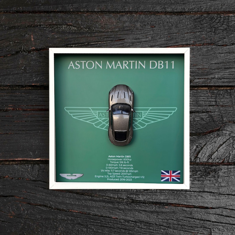 Aston Martin DB11 Slver 3D Shadow Box Framed Gift Car - Etsy