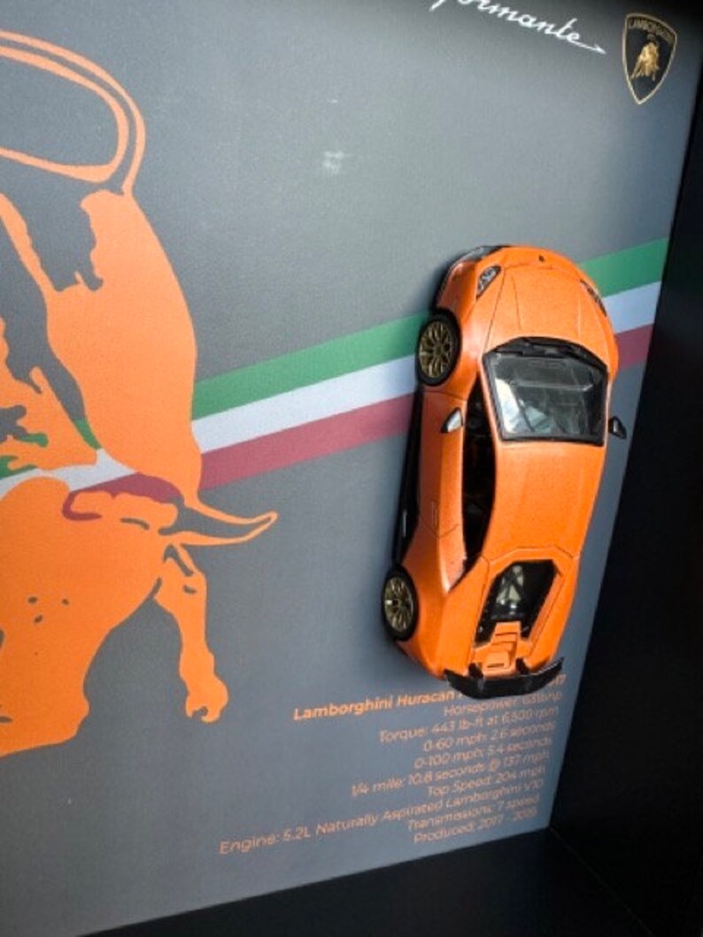 Lamborghini Huracan Performante Orange 3D Shadow Box Framed Gift Car - Etsy
