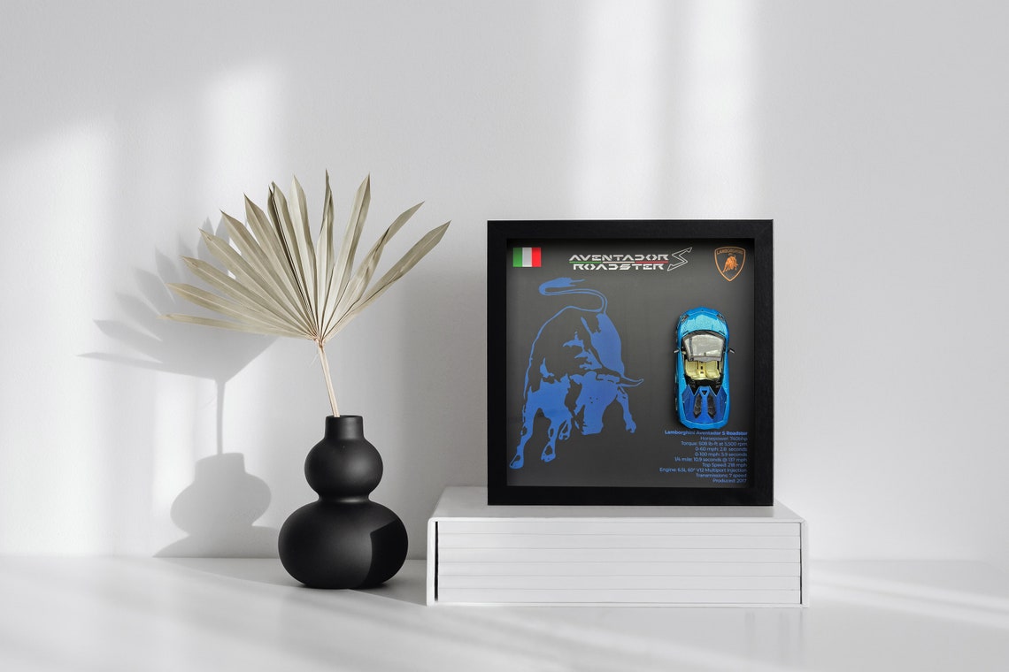 Lamborghini Aventador S Roadster Blue 3D Shadow Box Framed - Etsy UK
