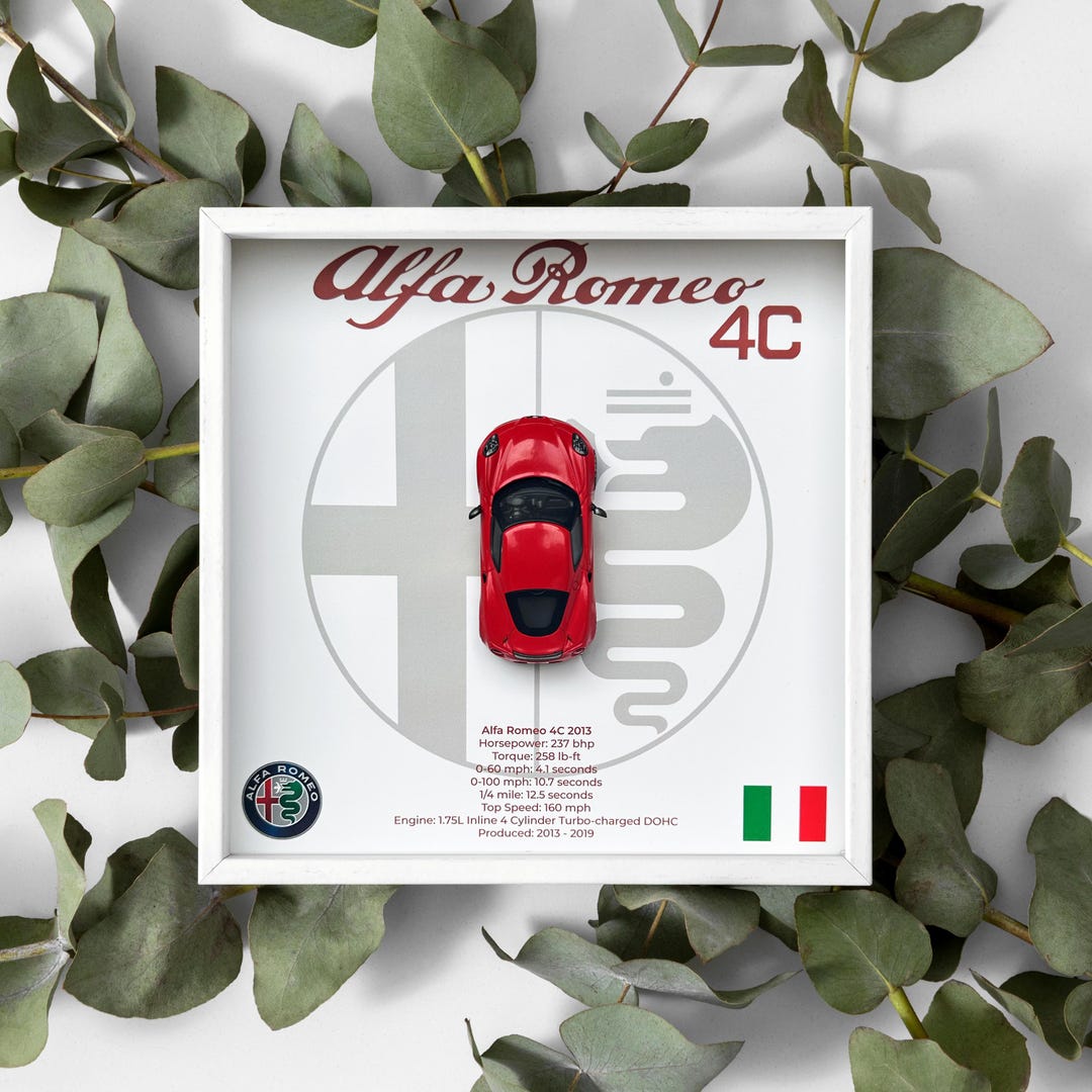 Alfa Romeo 4C Red 3D Shadow Box Framed Gift Car - Etsy