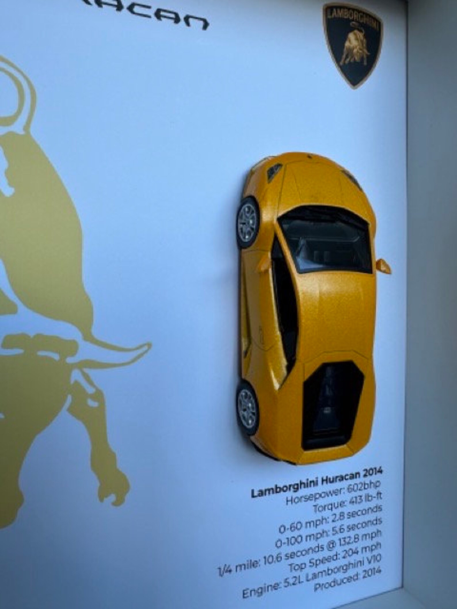 Lamborghini Hurracan Yellow 3D Shadow Box Framed Gift Car - Etsy