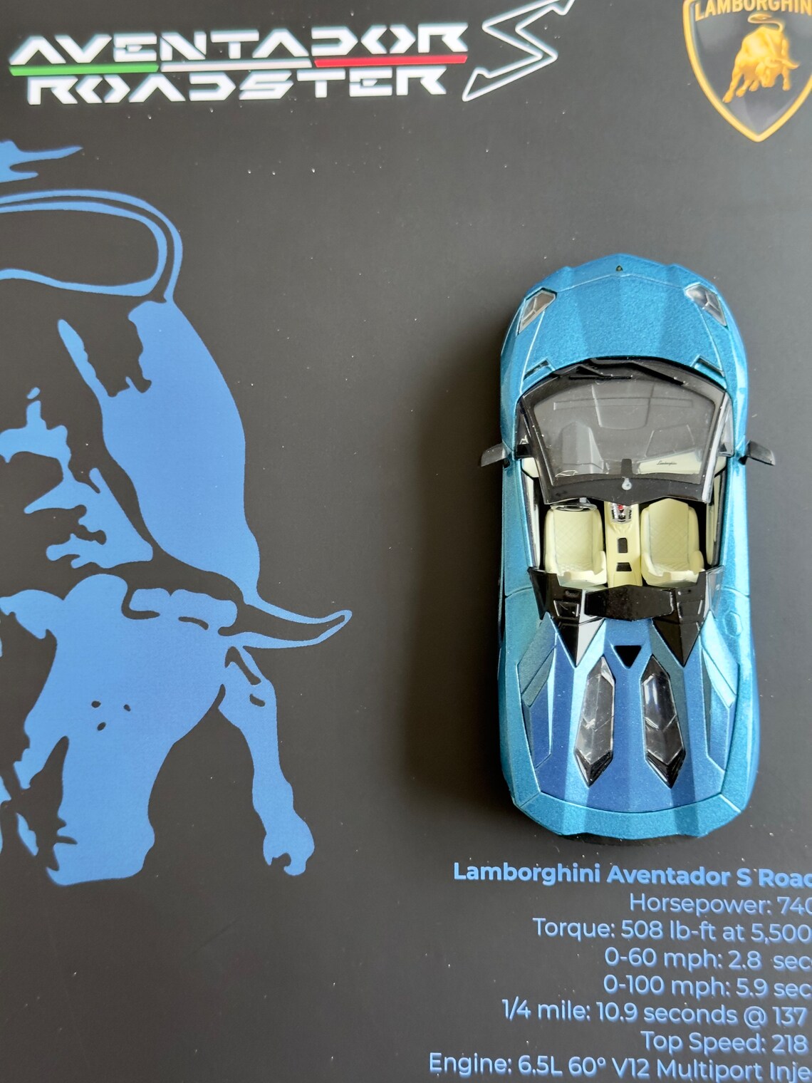 Lamborghini Aventador S Roadster Blue 3D Shadow Box Framed - Etsy UK