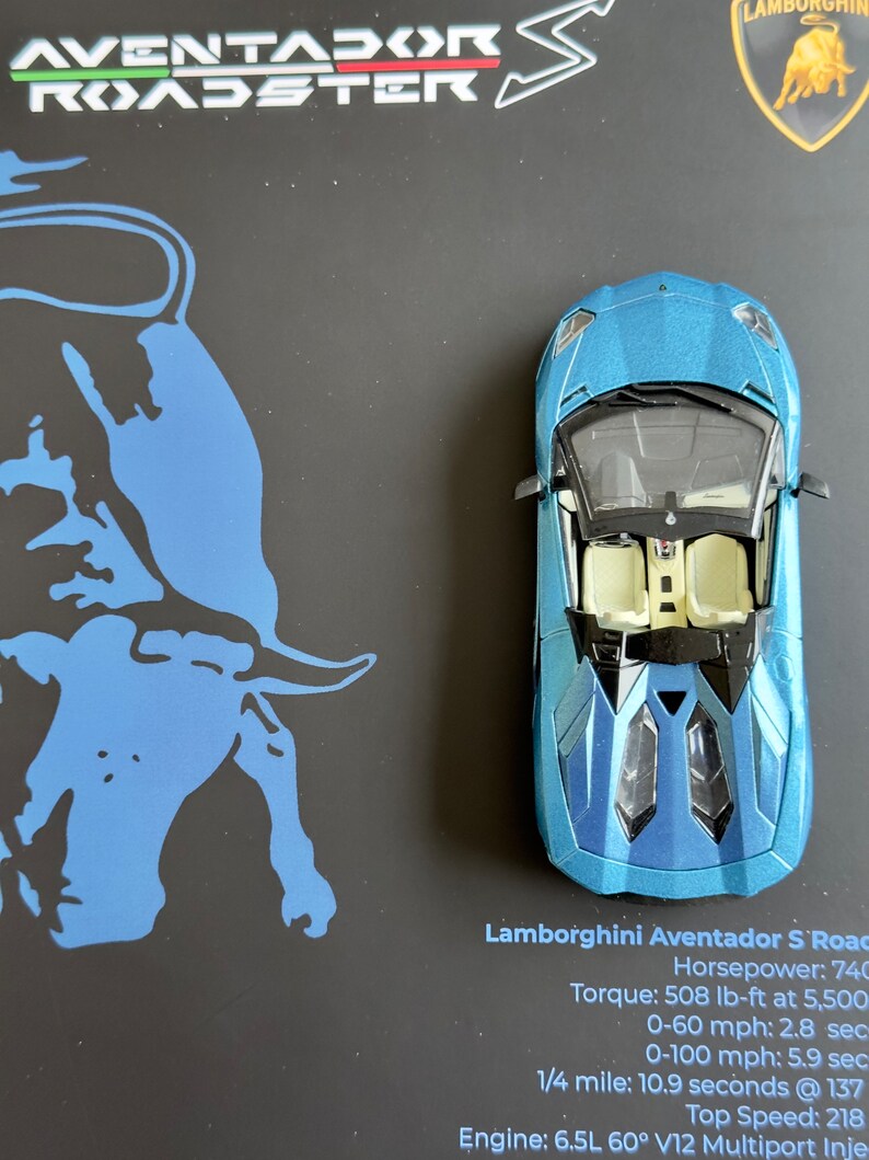 Lamborghini Aventador S Roadster Blue 3D Shadow Box Framed Gift Car - Etsy