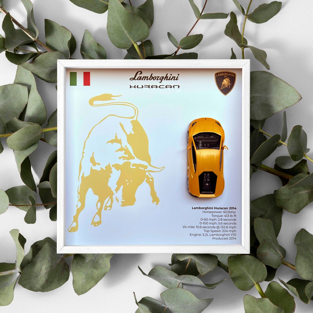 Lamborghini Hurracan Yellow 3D Shadow Box Framed Gift Car - Etsy