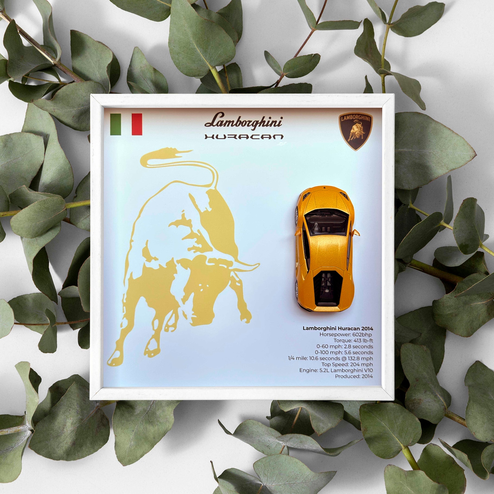 Lamborghini Hurracan Yellow 3D Shadow Box Framed Gift Car - Etsy