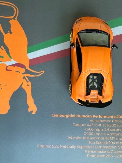 Lamborghini Huracan Performante Orange 3D Shadow Box Framed Gift Car - Etsy