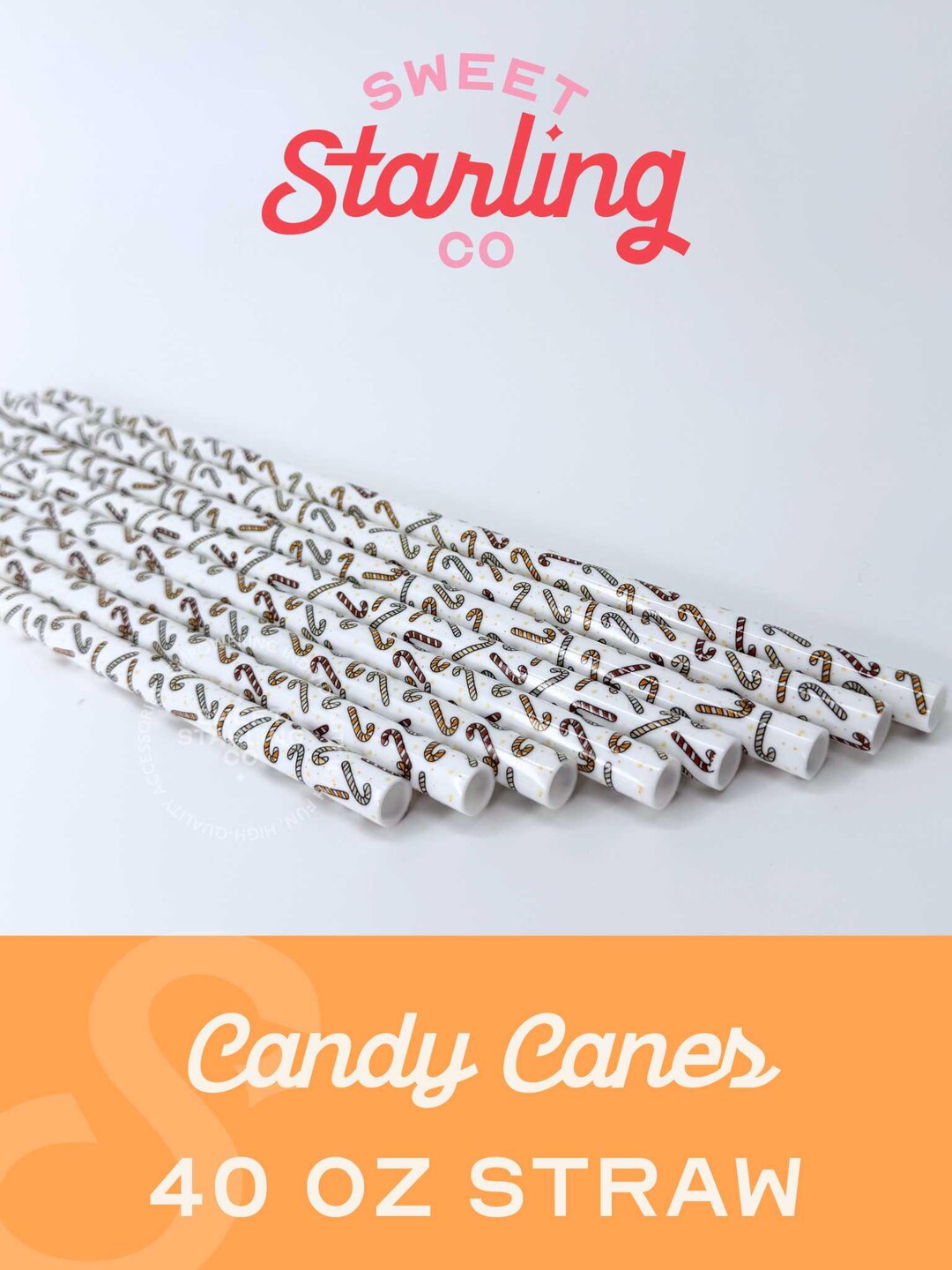 Candy Canes 40 Oz Reusable Straws Wide Fit - Etsy
