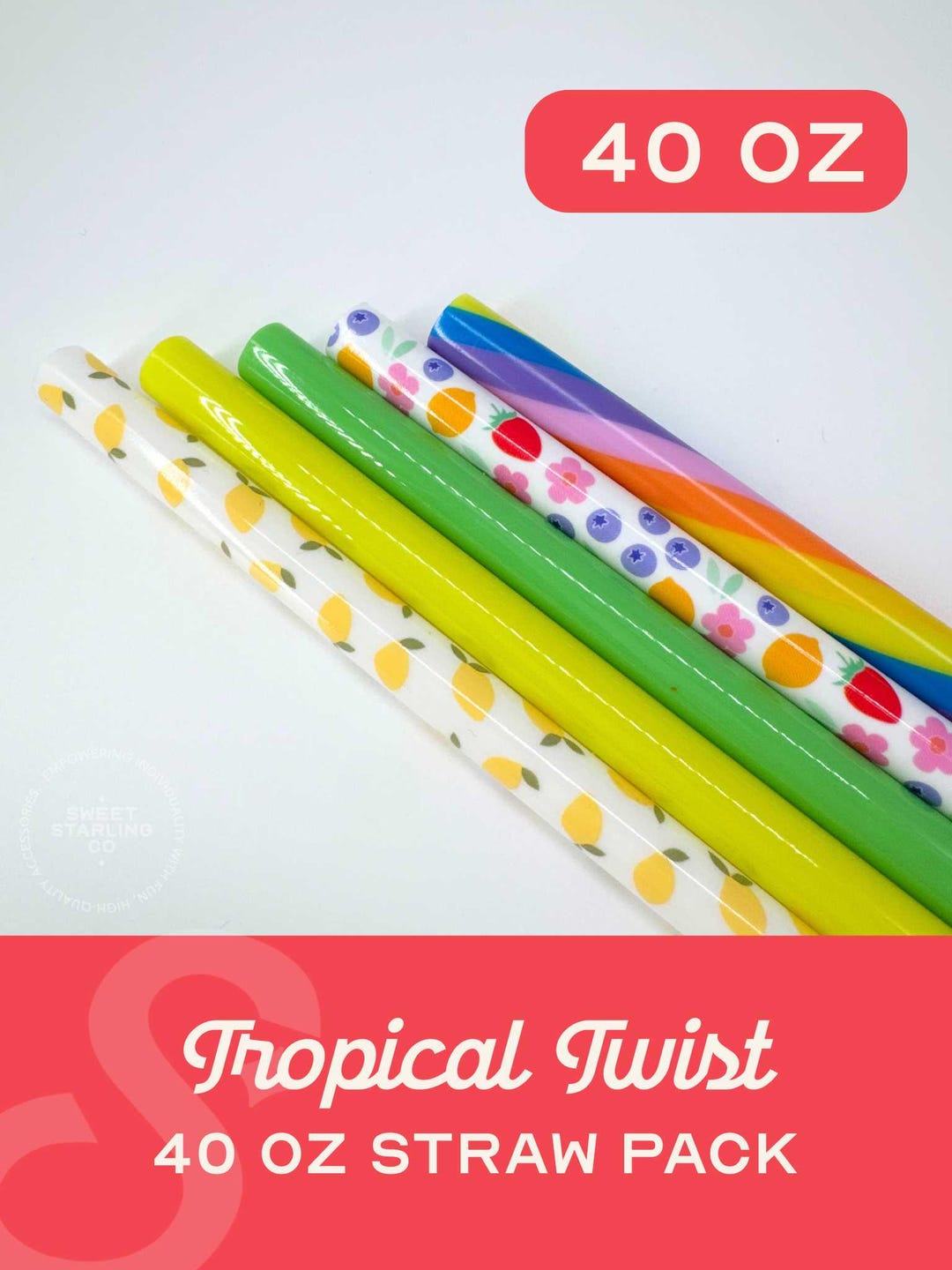 Tropical Twist 40 Oz Straw Pack - Etsy