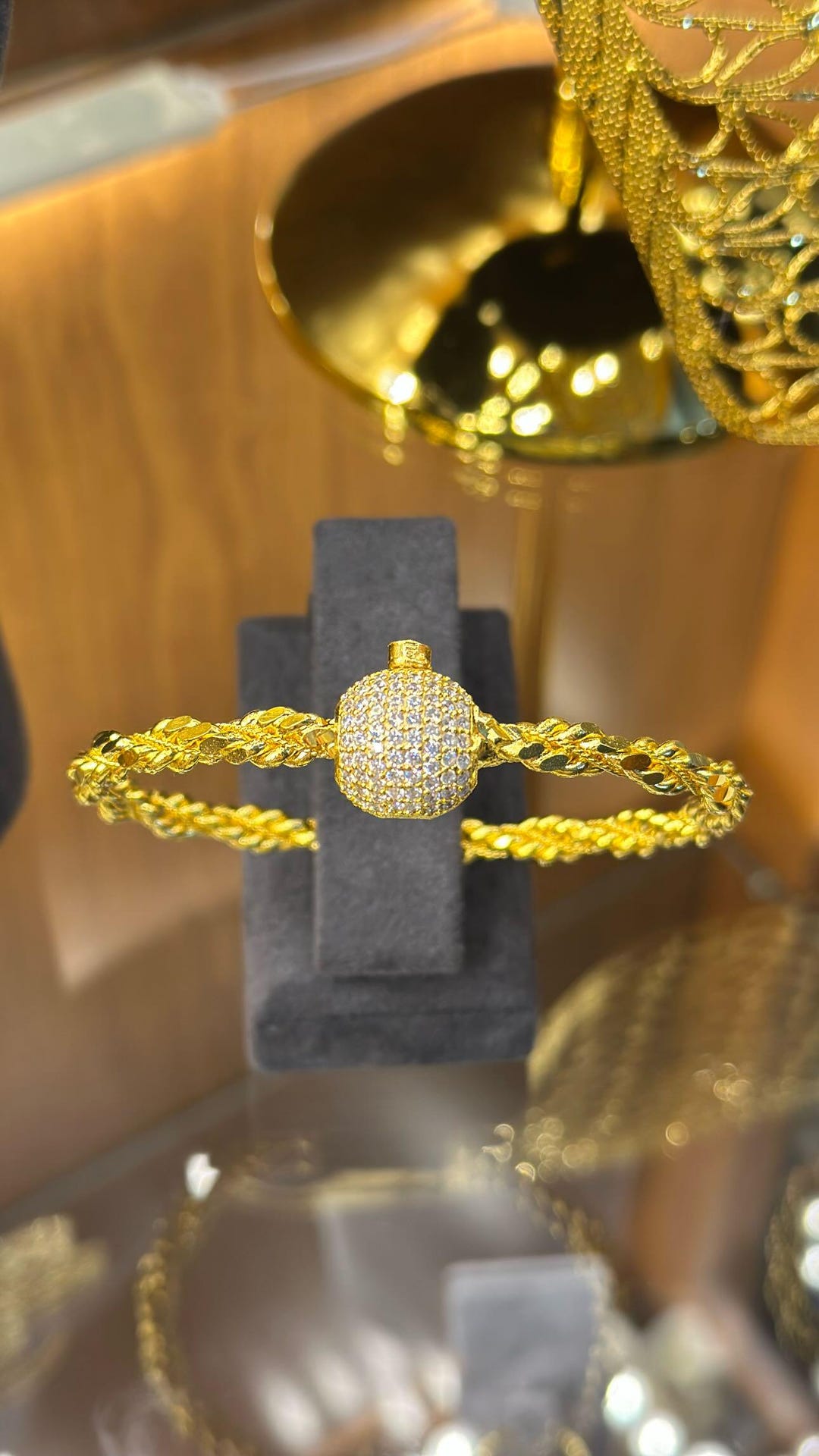 22K Gold Plated Rope Bracelet for Women | Luxury Twisted Gold Bangle ...
