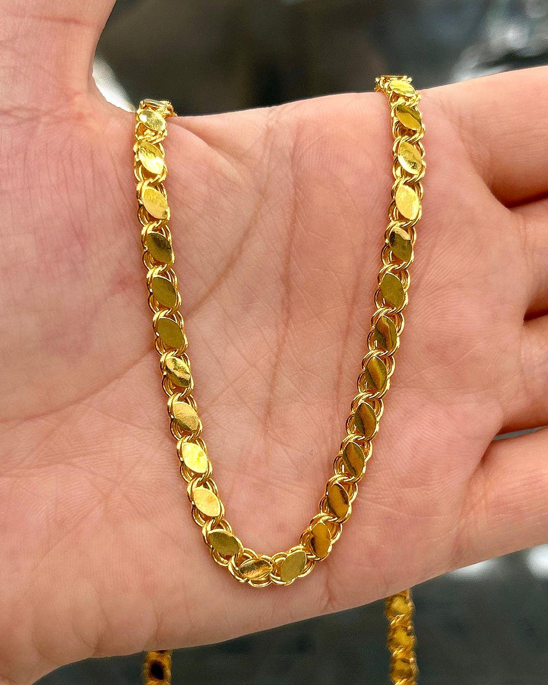 8mm-50cm-22k Gold Sequin Chain Necklace,halep Pullu Necklace,turkısh ...