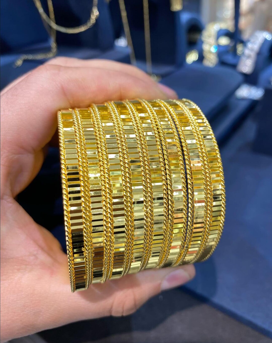 22K Gold-plated Wide Bangle: Turkish Handmade Statement Bracelet - Etsy