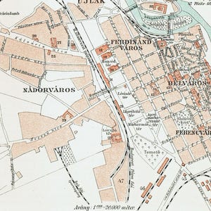 1893 GYOR Map Hungary Antique City Map Vintage City Plan 19th Century ...
