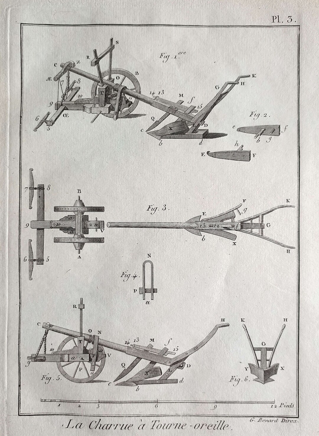 1802 - Antique Farming Print Vintage PLOUGH Print Old Farm Machine ...