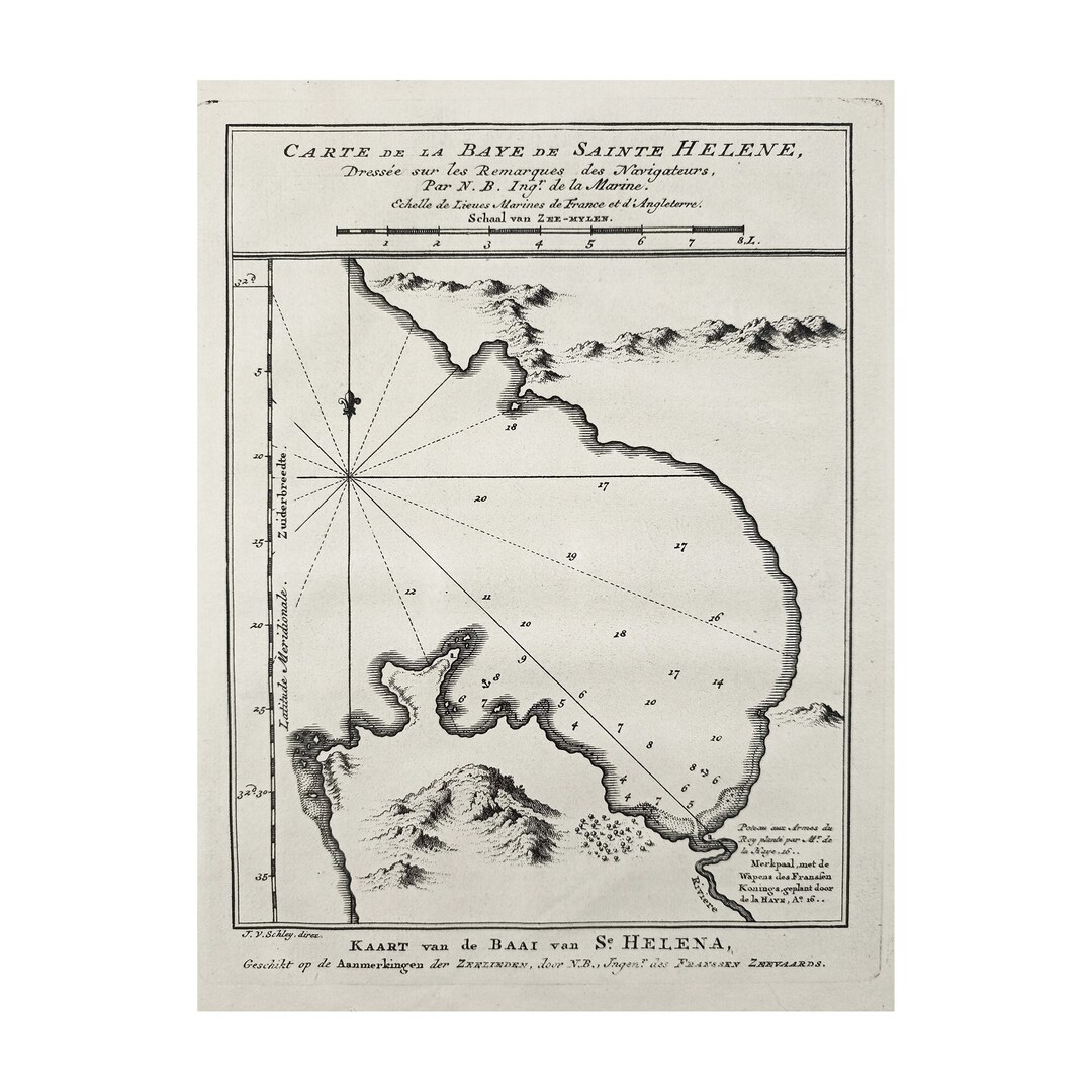 1747 Antique South Africa Map Helena Bay Antique Print Africa ...