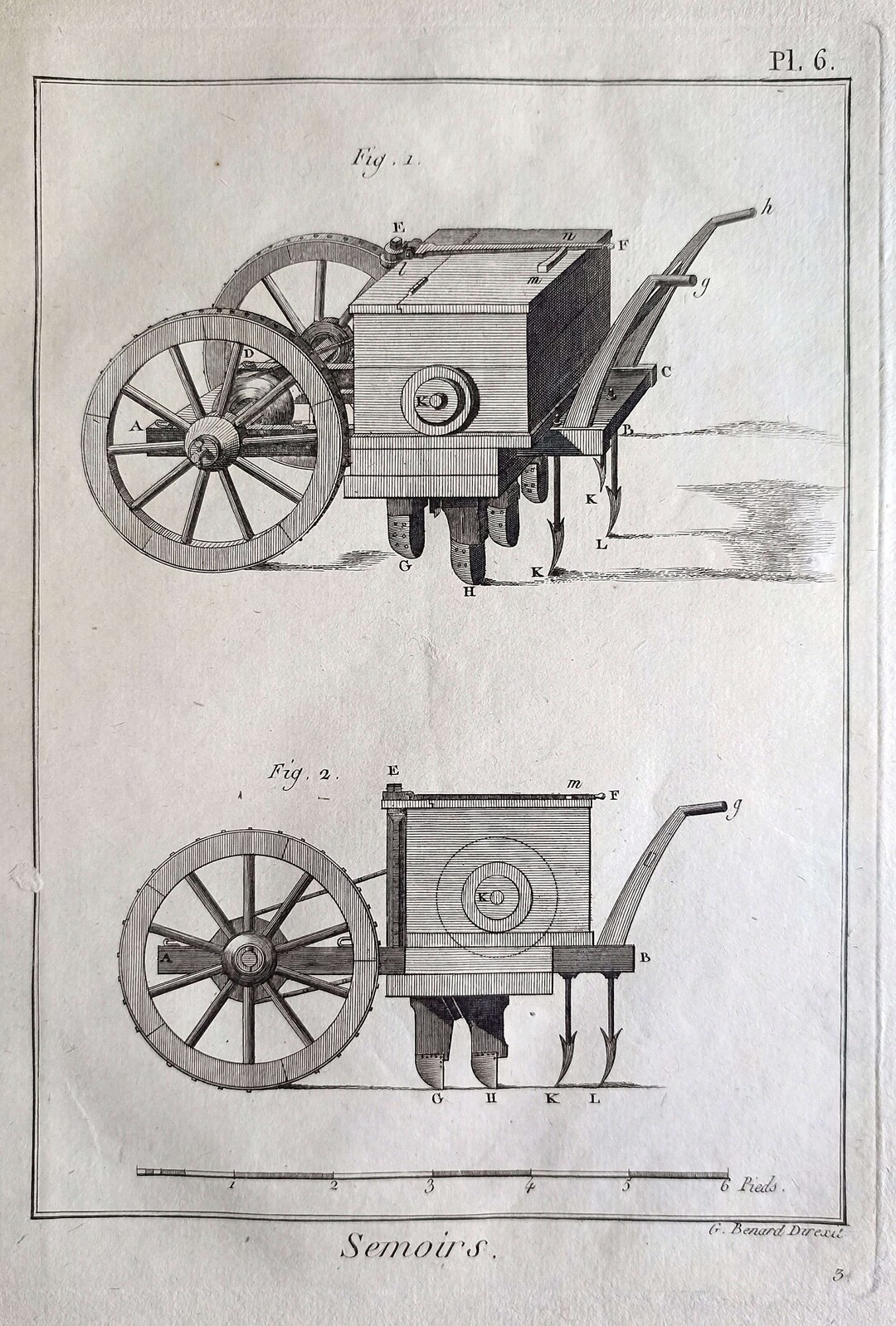 1802 - Antique Farming Print Vintage SEEDER Machine Print Old ...