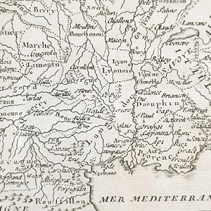 1750 FRANCE Antique Map. Original 18th Century Engraving. General ...