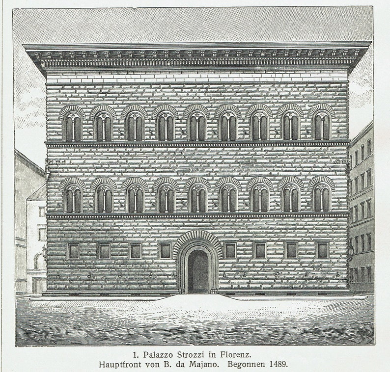 1897 ARCHITECTURE Antique Print ITALIAN RENAISSANCE Architectural ...