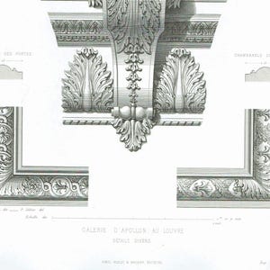 1862 Antique French Architectural Print Original Steel Engraving ...