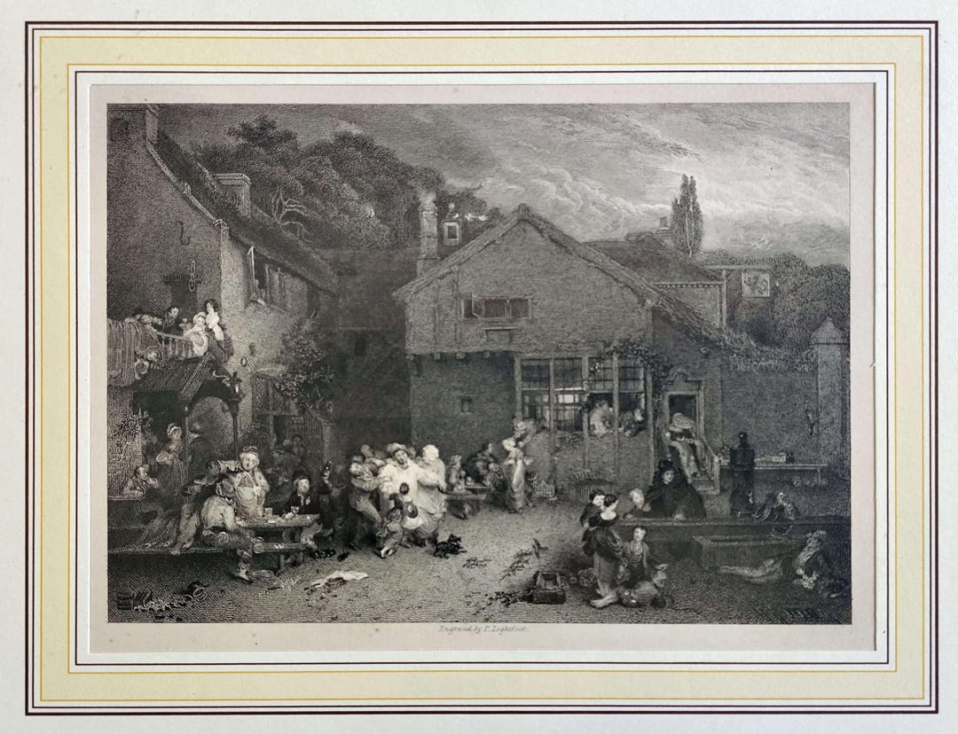 1840 Antique British Country Scene Engraving Rustic Wall Art Victorian ...