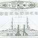 1907 Dreadnought Antique Print Battleship Plans Lithograph Navy Ships ...