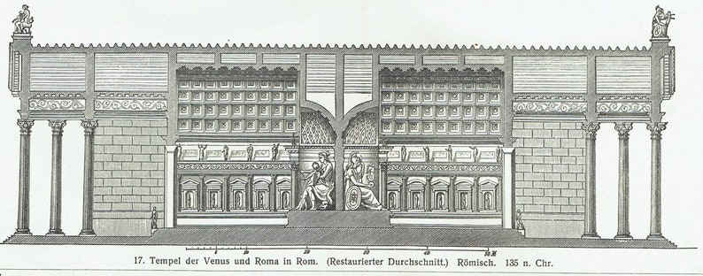 1897 Etruscan and Roman ARCHITECTURE, 19th Century Antique Engraving ...