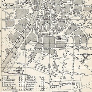 1883 HEILBRONN Map Vintage German City Map Antique Germany Wall Art Map ...