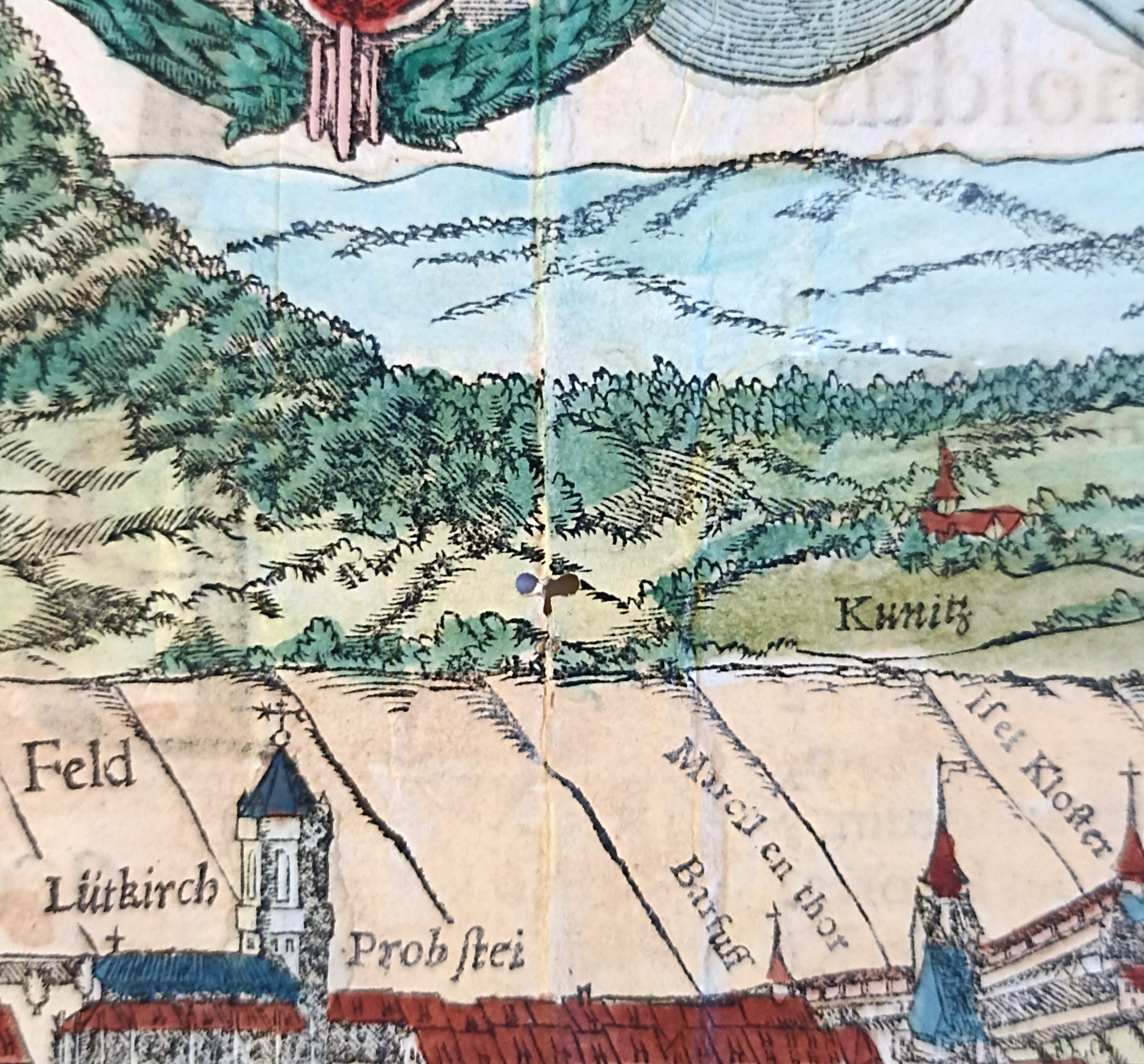 1550 BERN, Switzerland Antique Map Engraving, Original 16th Century ...