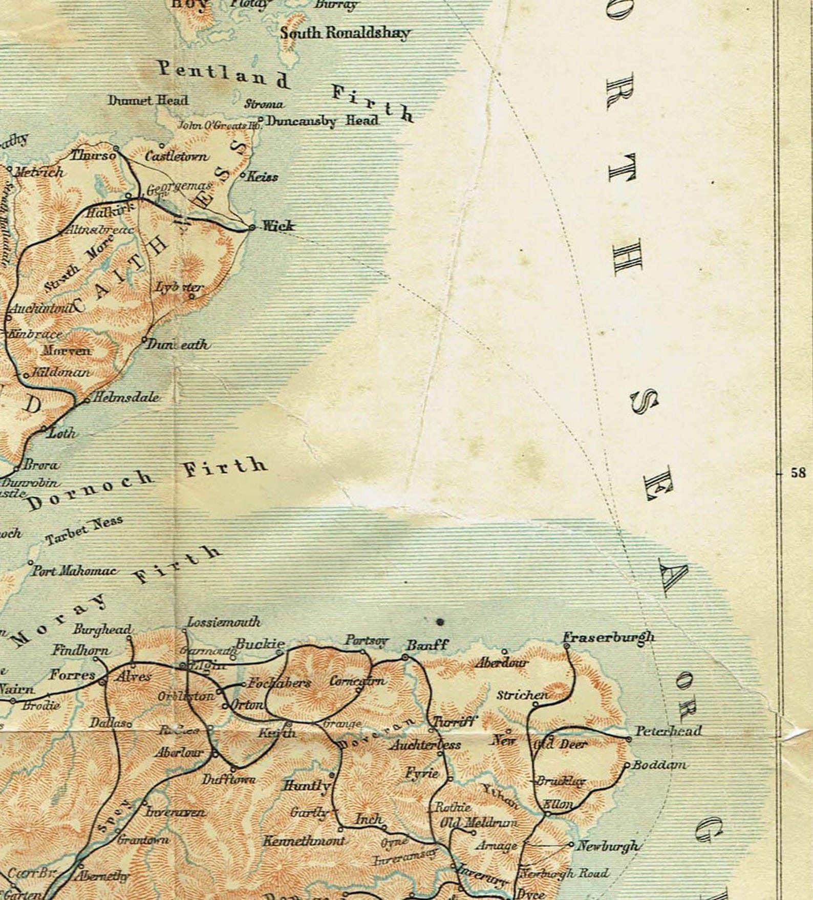 1897 RAILWAY MAP of SCOTLAND. Original United Kingdom Railway Map ...