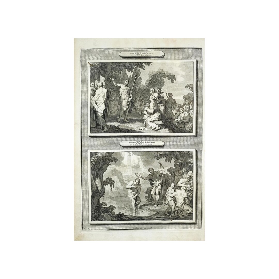 1700 Religious Antique Engraving Biblical Print New Testament Plate ...