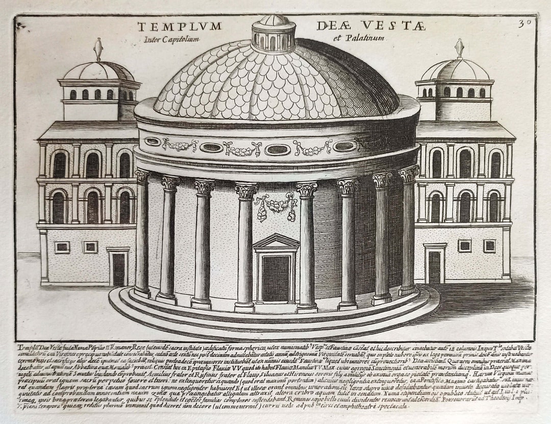 1641 Ancient Rome Antique Print Old Copperplate Engraving Roman ...