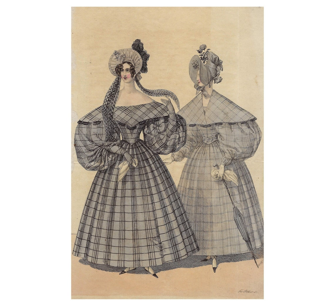 1835 VIENNA FASHION Antique Print. Original Women's Fashion Print. Hand ...