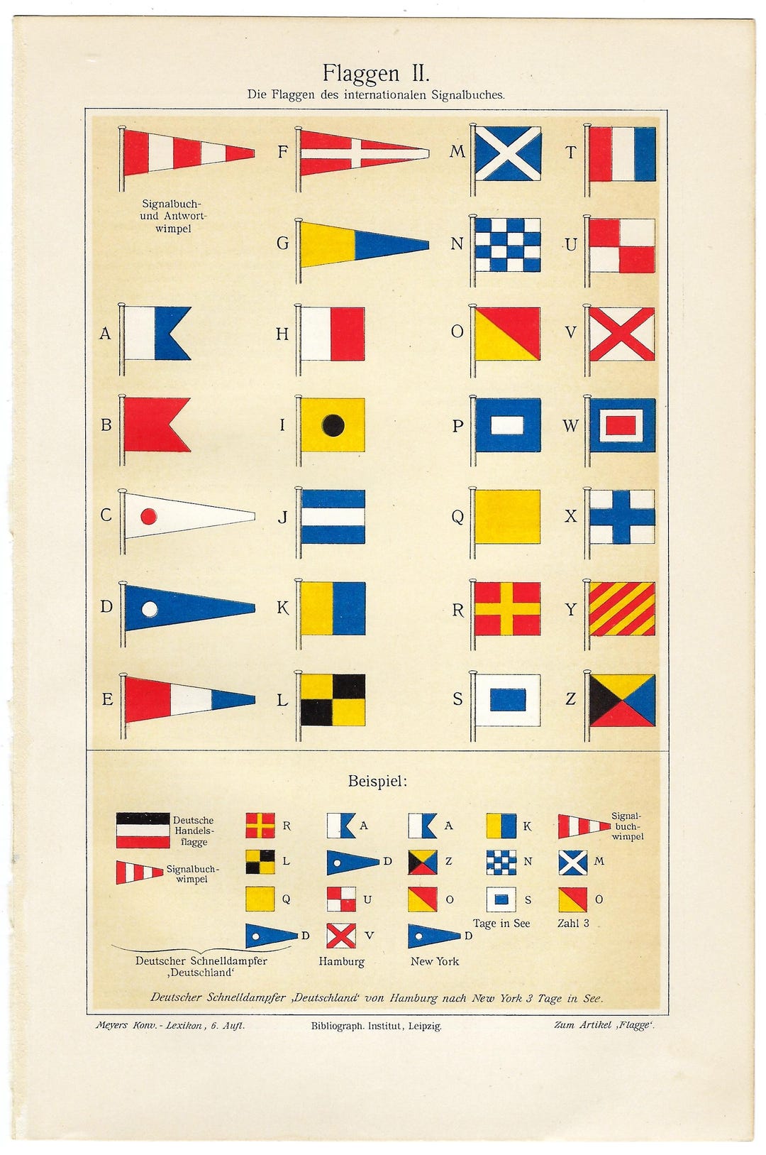 1903 Nautical FLAGS Print Antique Flags Nautical Home Decor Office Wall ...