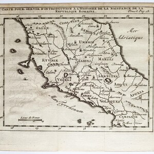 1743 ITALY Antique Map 18th Century Original Map Antique Italian Print ...