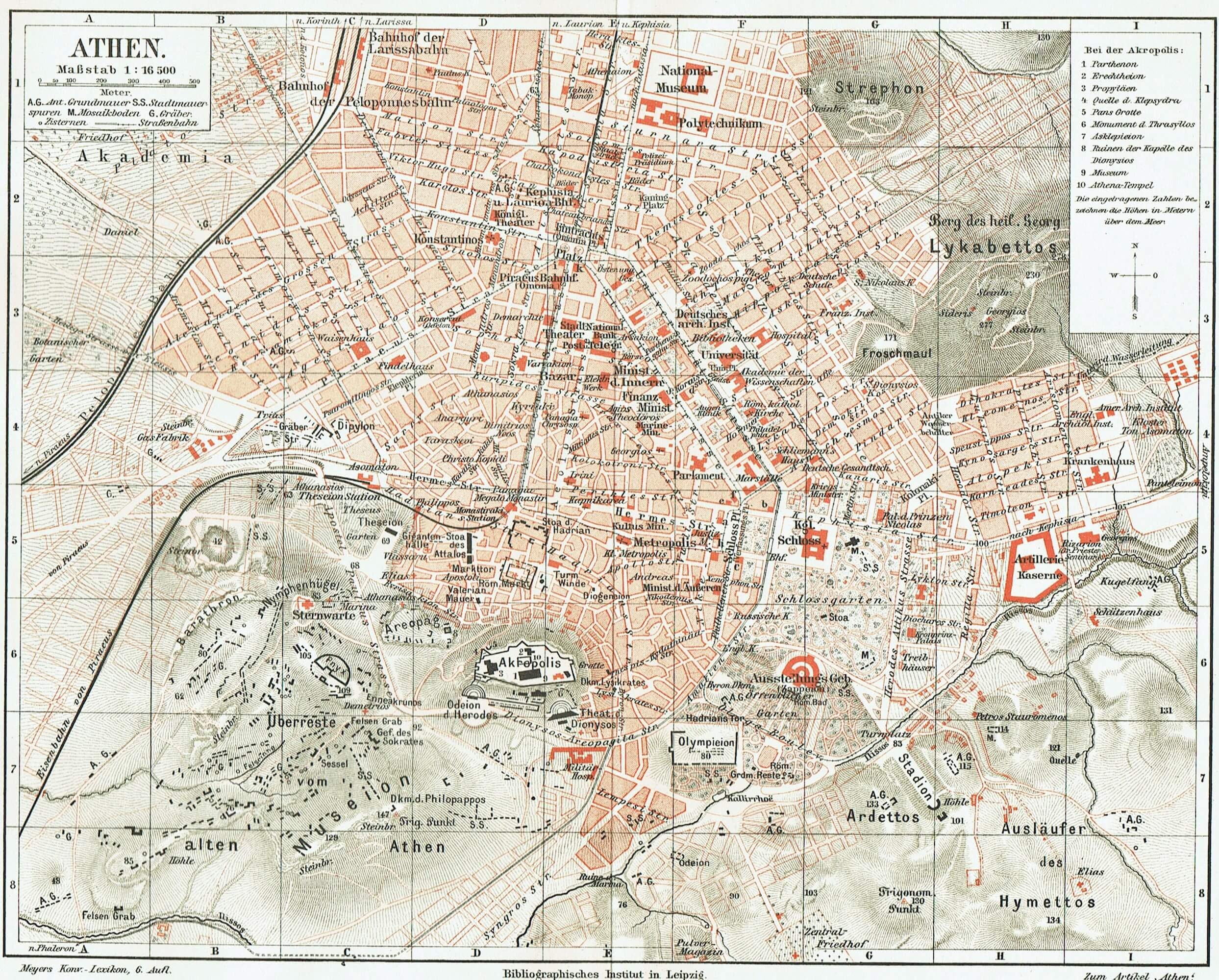 1903 Athens City Map Athens Street Map Vintage City Map Greece Home ...