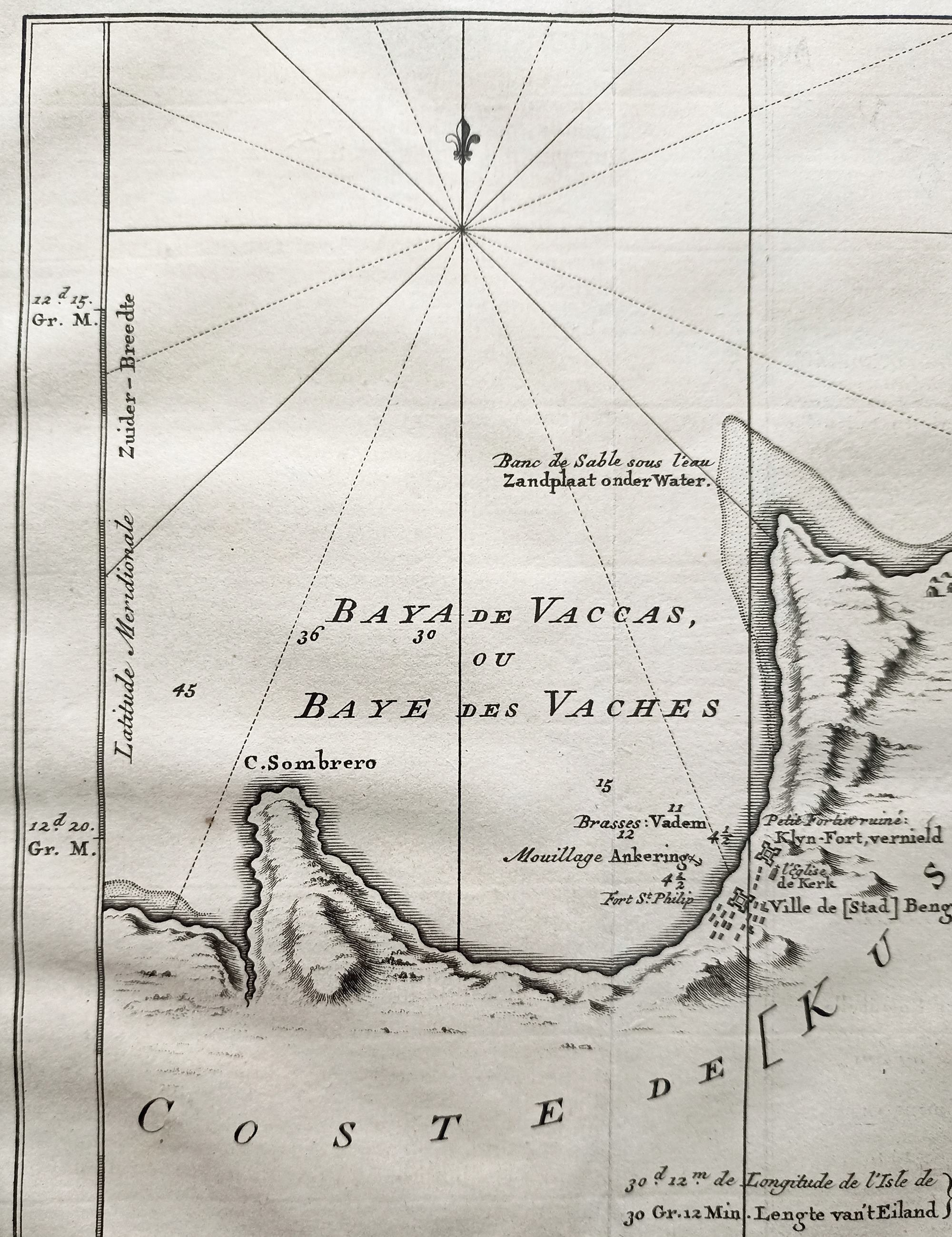 1747 Antique Africa Map Nautical Chart Benguela Bay Angola Map Antique ...