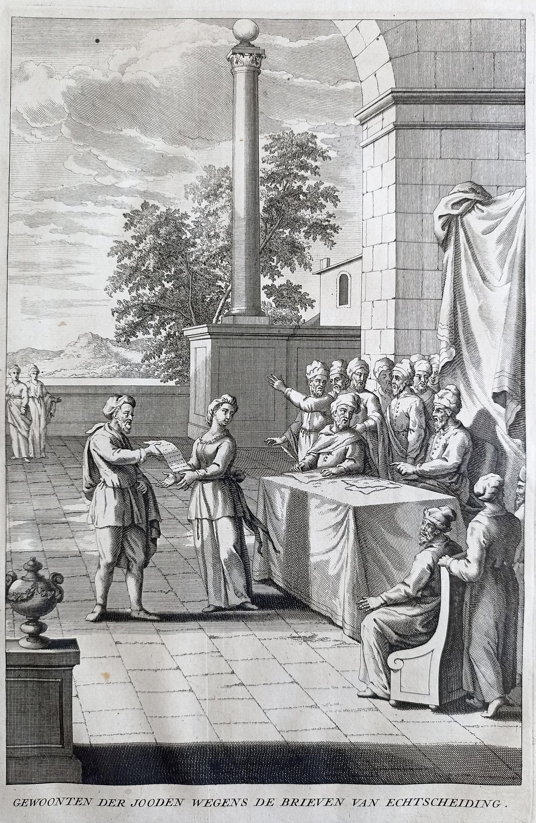 1725 Antique 18th Century Biblical Religious Engraving Print, Jewish ...